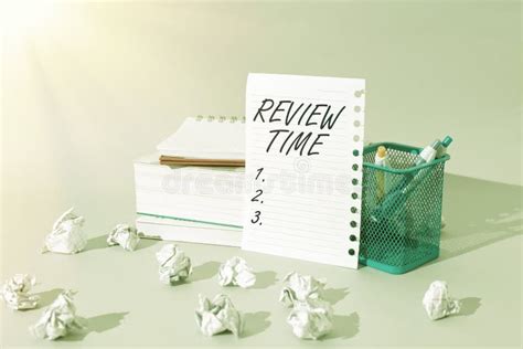 Hand Writing Sign Review Time Word Written On Situation Or System Its Formal Examination By