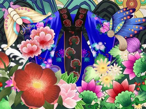 다채롭고 은은한 컬러의 전통문양 배경과 동식물 브러쉬 세트 픽셀플러스