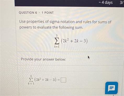 Solved Use Properties Of Sigma Notation And Rules For Sums Chegg