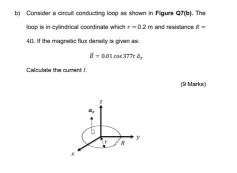 Solved B Consider A Circuit Conducting Loop As Shown In Chegg
