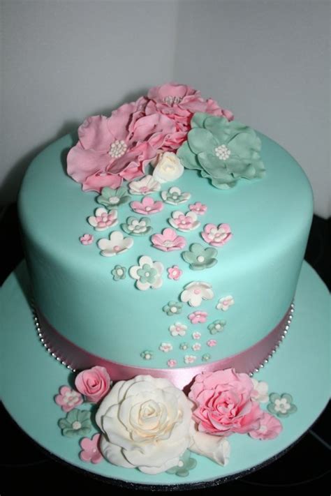 13th Birthday Cake Pastel Flower Cake