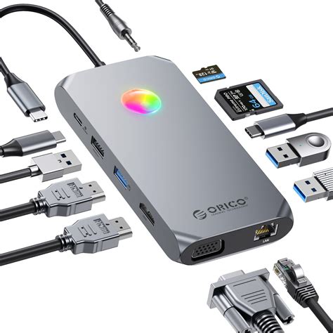 Orico Type C 12 In 1 Rgb Multifunction Docking Station Versatile Connectivity And Stunning Rgb