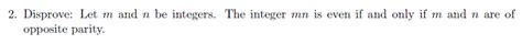 solved 2 disprove let m and n be integers the integer mn