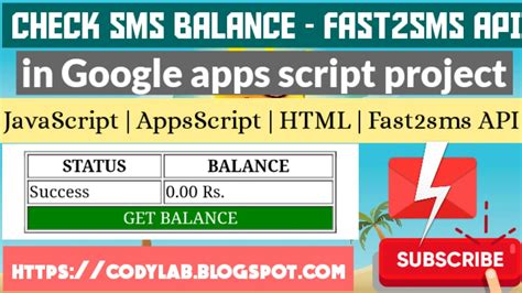Fast2sms Balance Check Apps Script Codylab Youtube