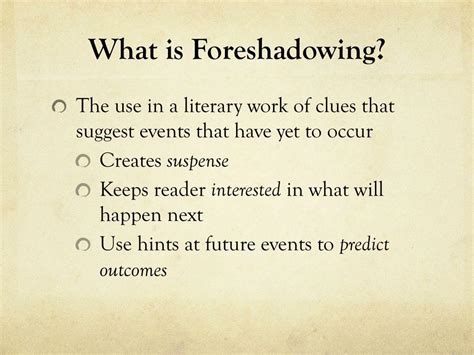 PPT Foreshadowing In Literature PowerPoint Presentation Free Download ID 4292175