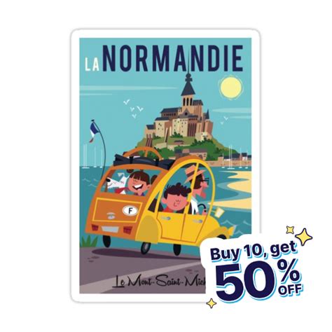 Normandie Poster Sticker For Sale By Gary Godel Vintage Travel