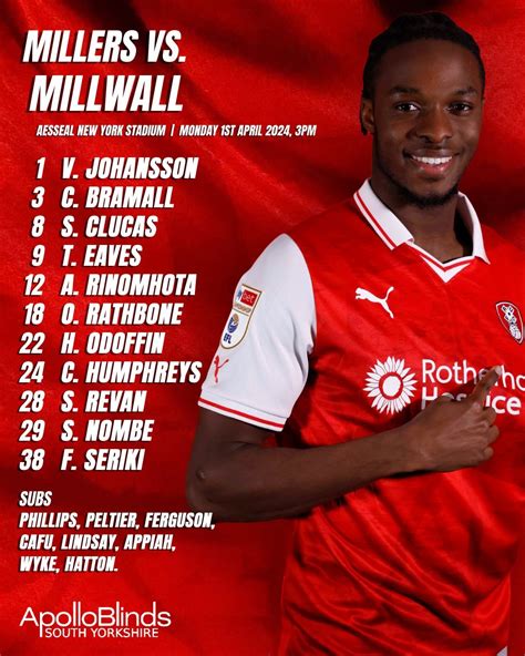 공홈 Efl 챔피언십 40r 로더럼 유나이티드 Fc Vs 밀월 Fc 선발 라인업 축구 소식통 에펨코리아