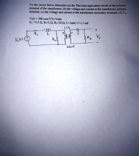 solved for the circuit below determine the thevenin equivalent