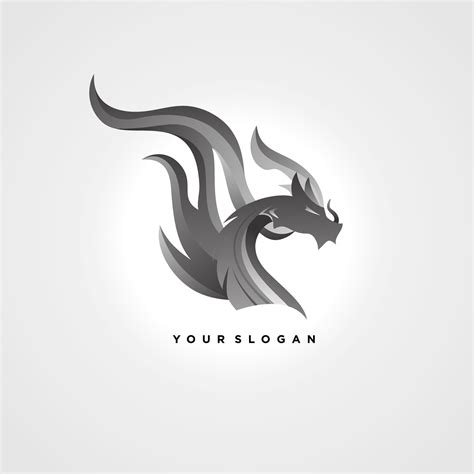 A Black And White Dragon Logo Design 30339695 Vector Art At Vecteezy