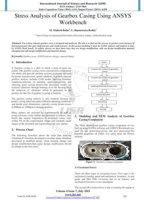 PDF Stress Analysis Of Gearbox Casing Using ANSYS Gearbox Cover ANSYS Stresses Design