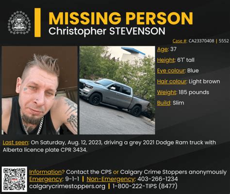 Missing Man In Calgary Alberta Christopher Stevenson 37 R Missingpersonscanada