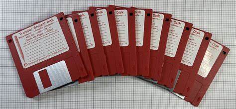 New Lot Of 10 3 5″ Red Floppy Disks Ms Dos Fat Format 1 44mb Tested