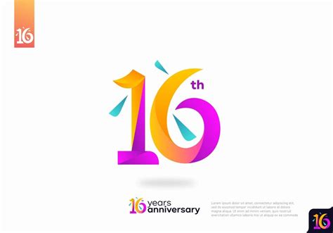 Premium Vector Number 16 Logo Icon Design 16th Birthday Logo Number