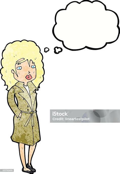 말풍선이 있는 여자 참호 코트 만화 캐릭터 그리기에 대한 스톡 벡터 아트 및 기타 이미지 그리기 낙서 드로잉 말풍선 Istock