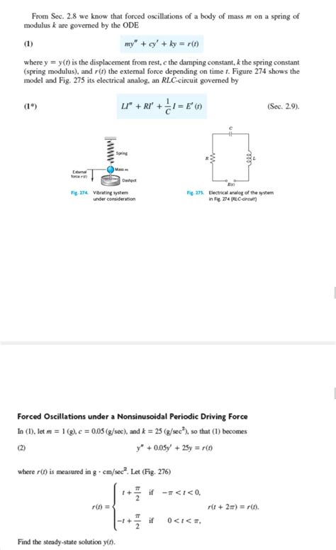 Solved From Sec 2 8 We Know That Forced Oscillations Of A