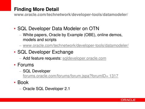 PPT Oracle SQL Developer Data Modeler 3 0 Technical Overview PowerPoint Presentation ID 1660045