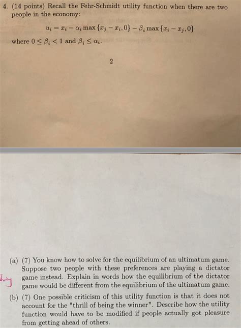 4 14 Points Recall The Fehr Schmidt Utility