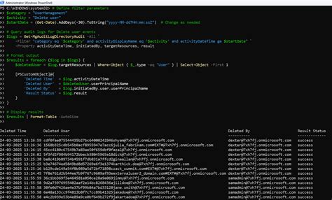 Track Deleted Users Via Entra Audit Logs Powershell