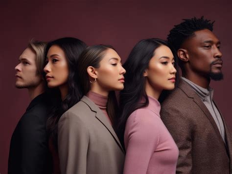 premium photo diversity ethnicity group of people facing to same