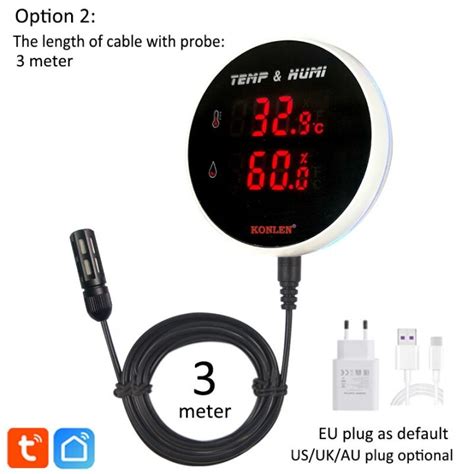 Tuya Wifi Temperature Humidity Sensor Smartlife Hygrometer With Thermometer Digital Monitor