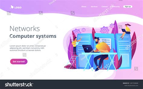 System Administrators Sysadmins Servicing Server Racks Stock Vector Royalty Free 1287258688