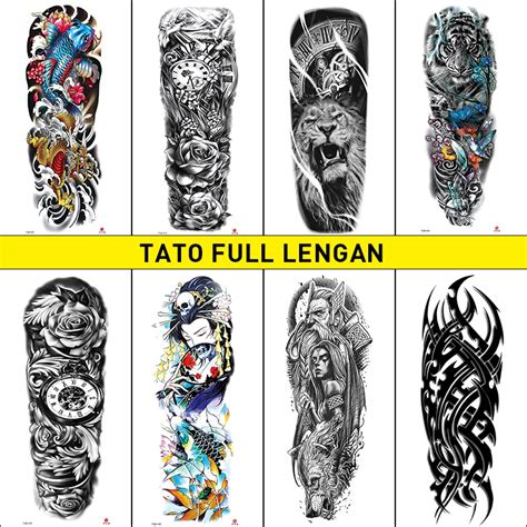 Jual 【tattoo Artist 】 Tato Full Lengan，tato Tahan Air，tato Temporer Tahan Lama 15 Hari Tato