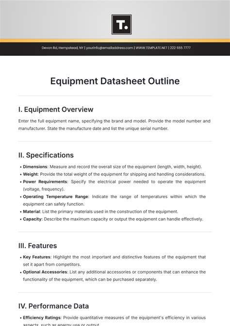 Datasheet Free Data Sheet Templates To Edit Online Print