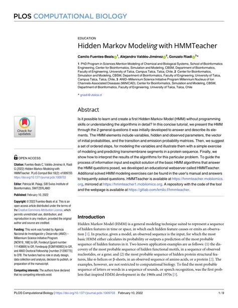 pdf hidden markov modeling with hmmteacher