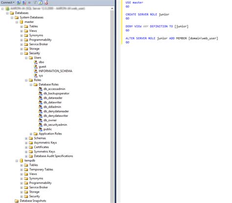 permissions sql statement to hide all system databases in server from