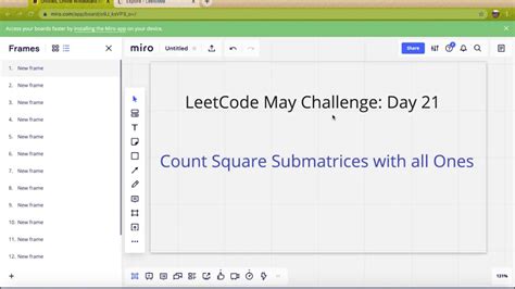 Count Square Submatrices With All Ones Leetcodeleetcode May Challenge