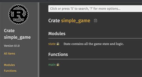 Rust Programming Language Simple Game