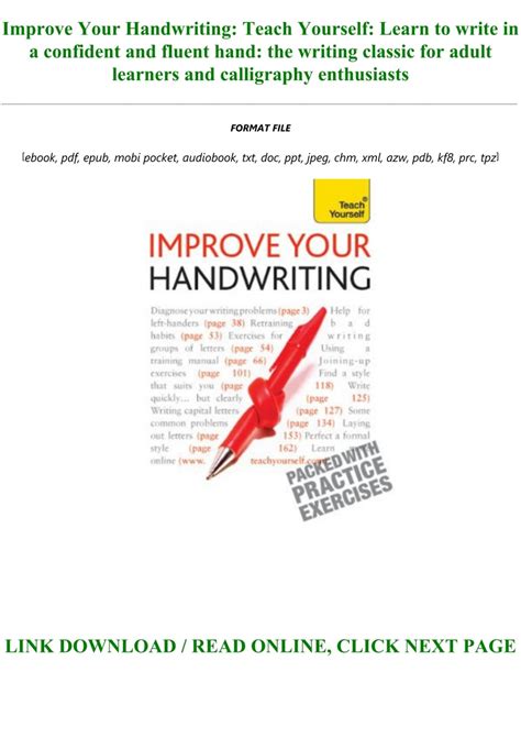 ~free Download Improve Your Handwriting Teach Yourself Learn To