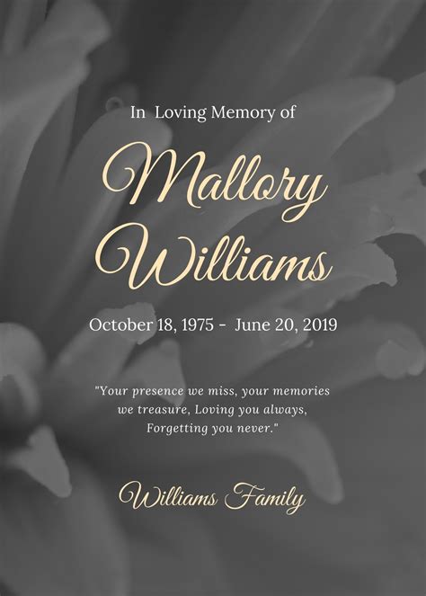 Death Announcement Cards