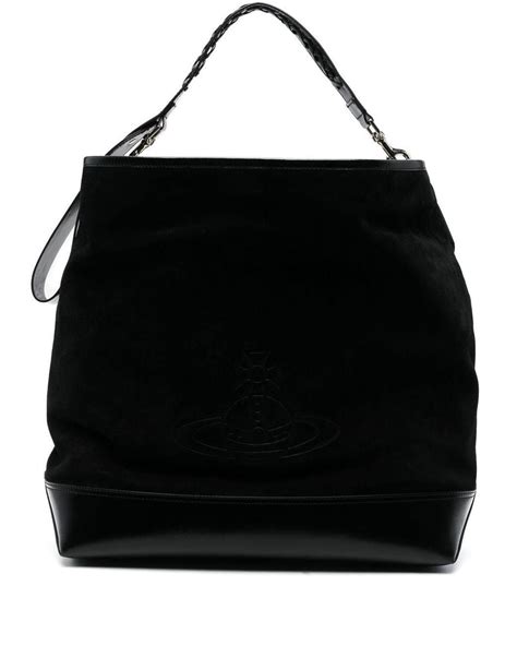 Vivienne Westwood Orb Motif Suede Tote Bag In Black Lyst
