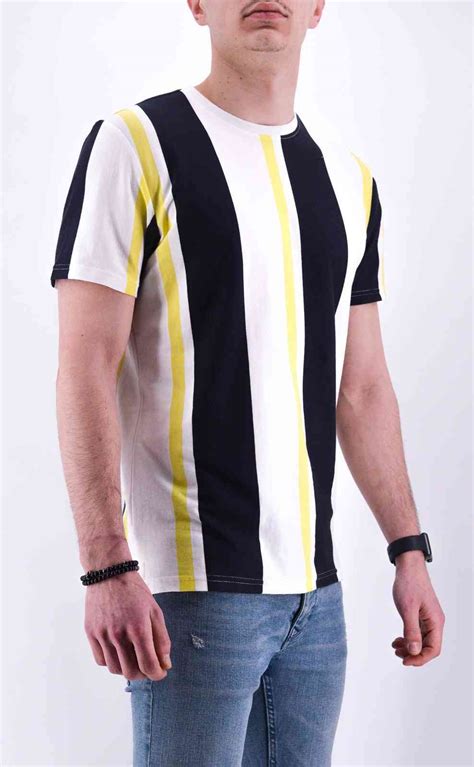 T Shirts à Rayures Pour Homme Mode Urbaine