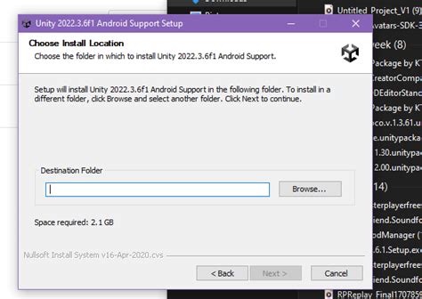 when i go to setup android support for unity it dosent automatically