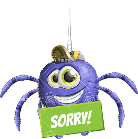 Spider Cartoon Vector Character Set Sorry Graphicmama