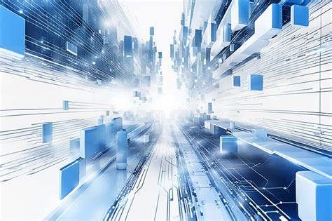 Whiteblue Abstract Technology Background With A Network Grid And