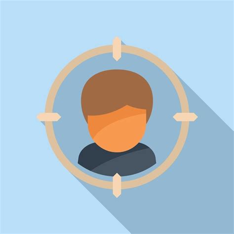Man Target Icon Flat Vector Audience Digital Customer Lead Premium Vector