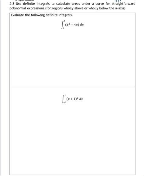 solved 2 3 ﻿use definite integrals to calculate areas under