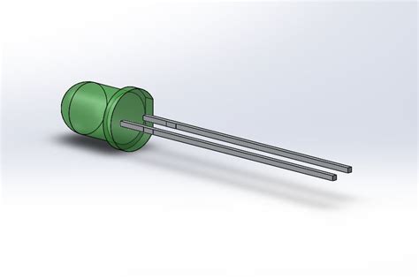 5mm标准发光二极管模型 Step 模型图纸下载 懒石网