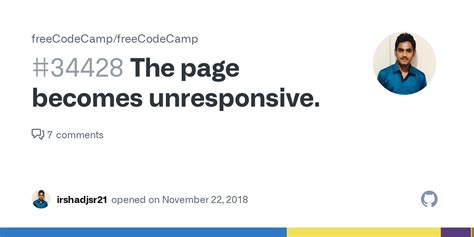 The Page Becomes Unresponsive Issue FreeCodeCamp FreeCodeCamp GitHub
