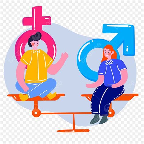 Gender Equality Clipart Png Images Hand Drawn Cartoon Libra Gender