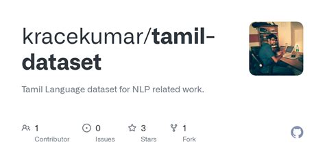 GitHub Kracekumar Tamil Dataset Tamil Language Dataset For NLP Related Work