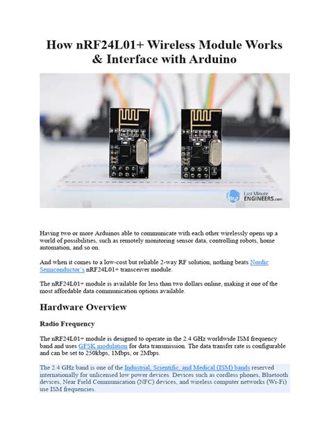 Interface Nrf24l01 Radio Tranciever Module With Arduino Pdf