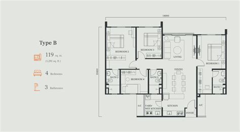 Tangen Residences Unit Layout Type B New Property Launch Kuala