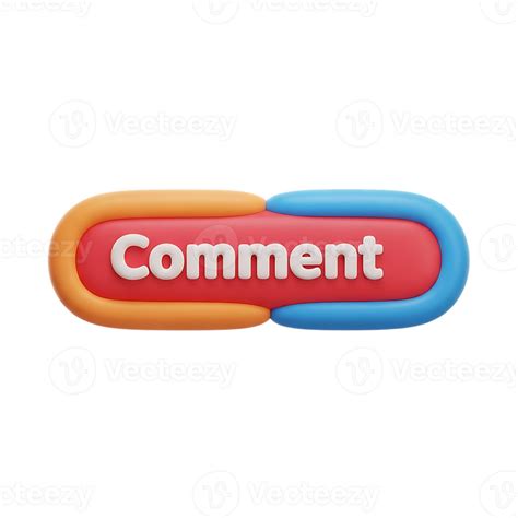 3d Comment Button Design With Vibrant Gradient Colors Isolated On