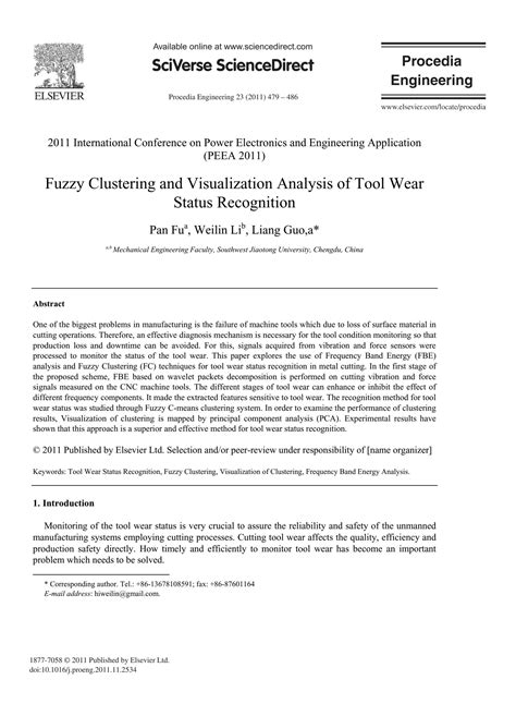 solution fuzzy clustering and visualization analysis of tool wear
