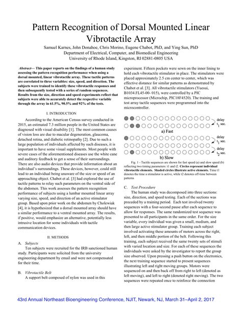 Pdf Pattern Recognition Of Dorsal Mounted Linear Vibrotactile Array