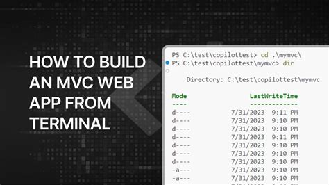 how to build an mvc web app from terminal